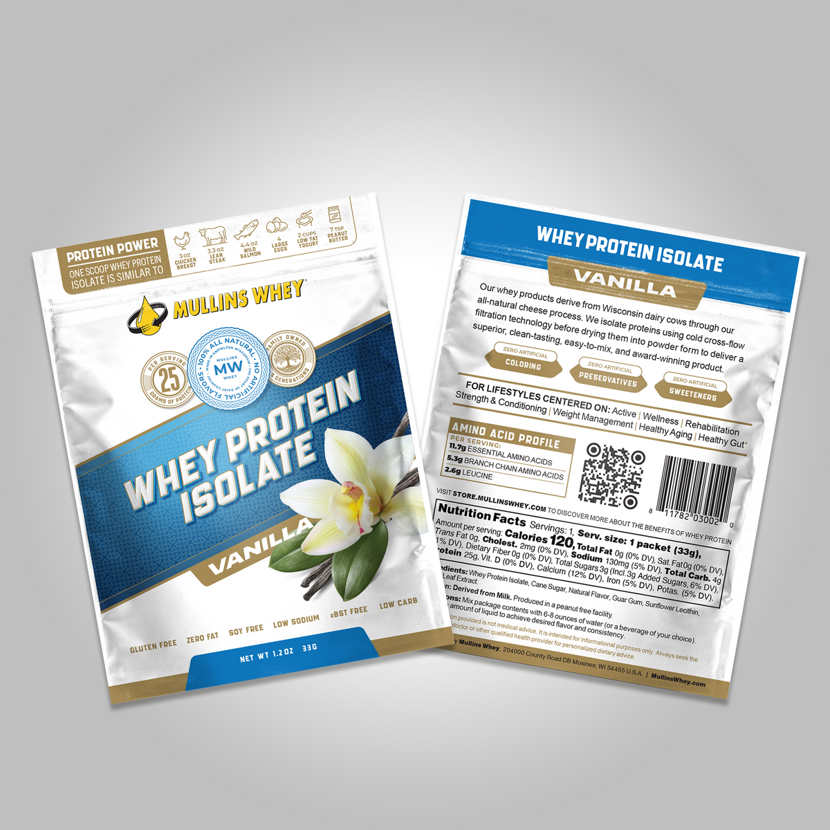 Vanilla Single Serve Case (15) – Mullins Whey